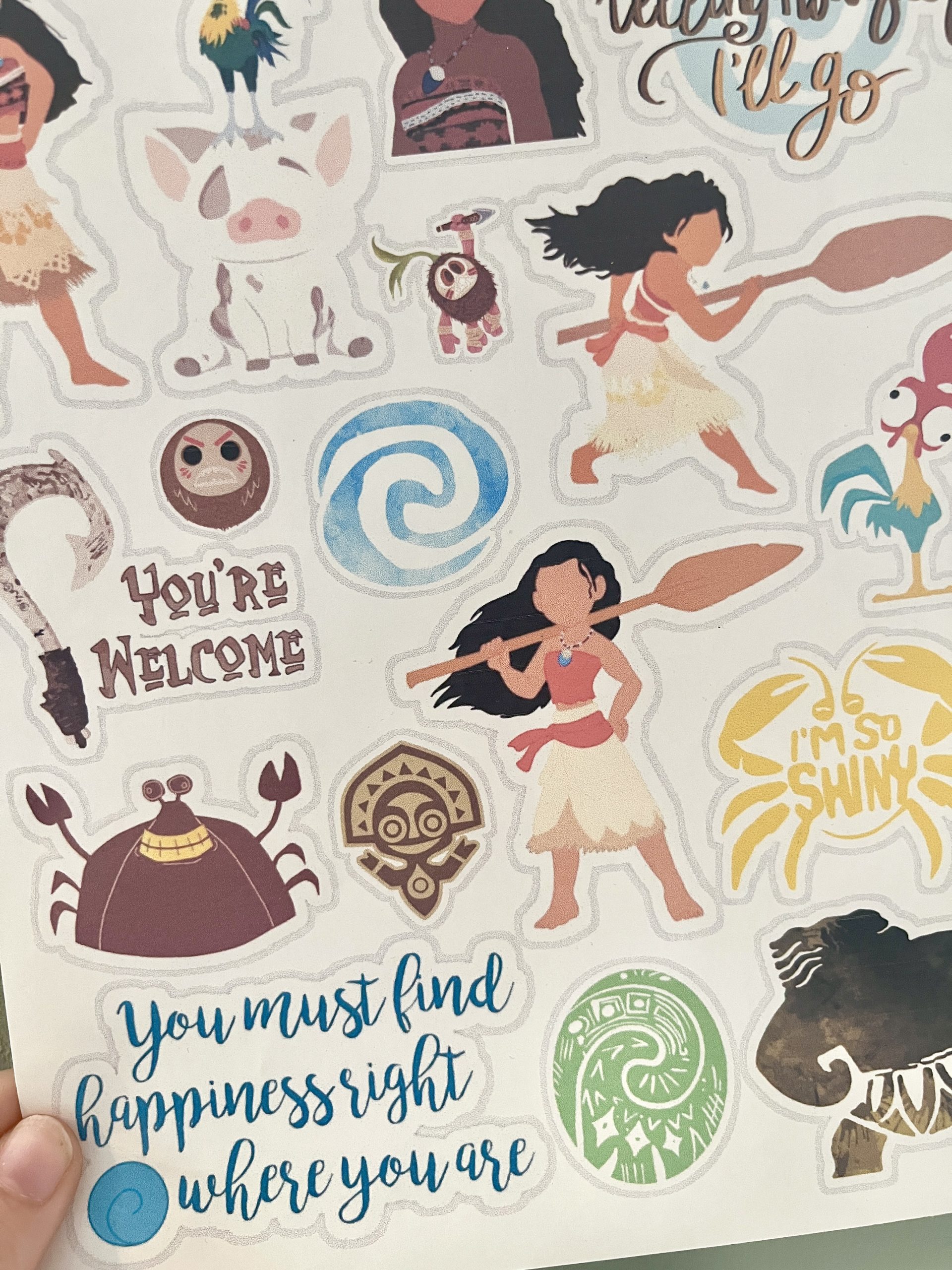 Moana Character Stickers - Crafter's Market UK