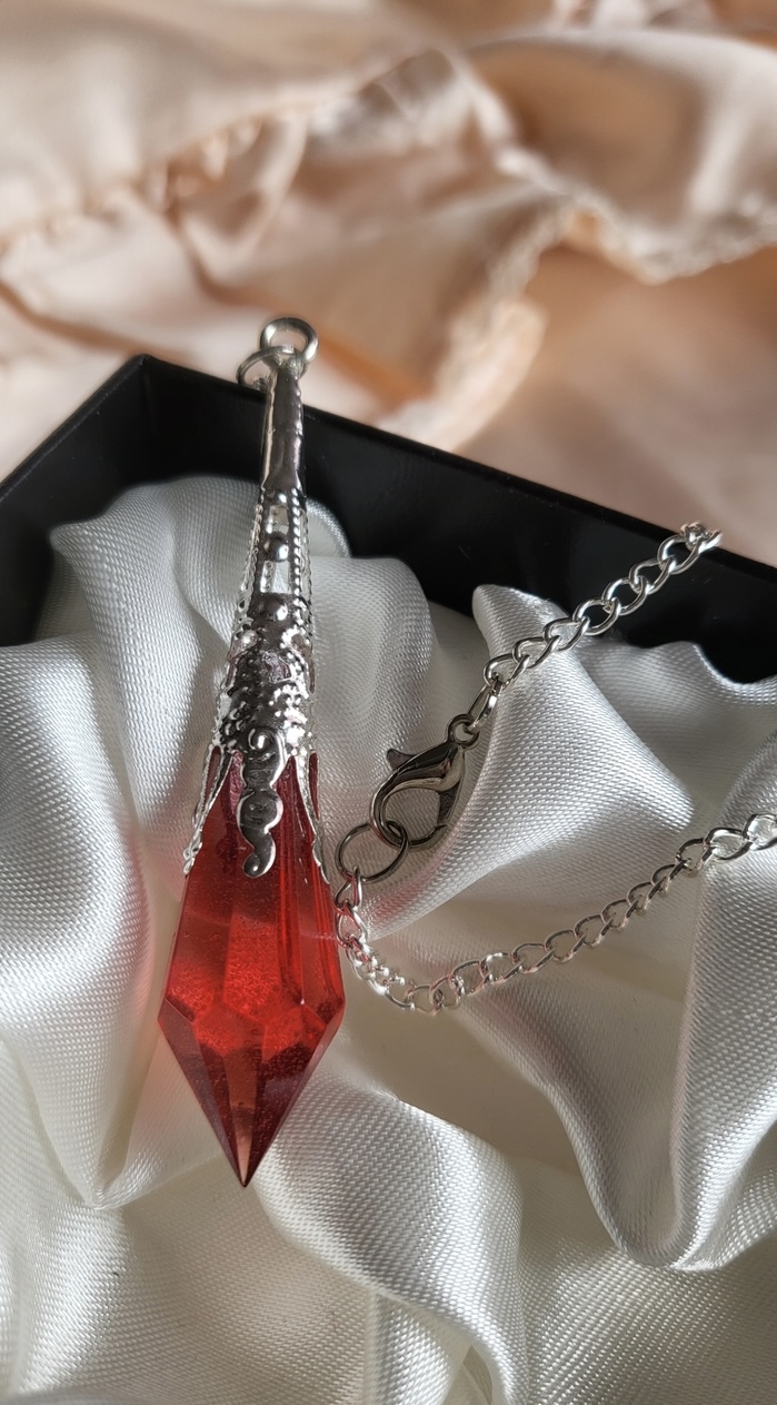 Ruby red vampire themed resin Crystal pendant necklace - Crafter's ...